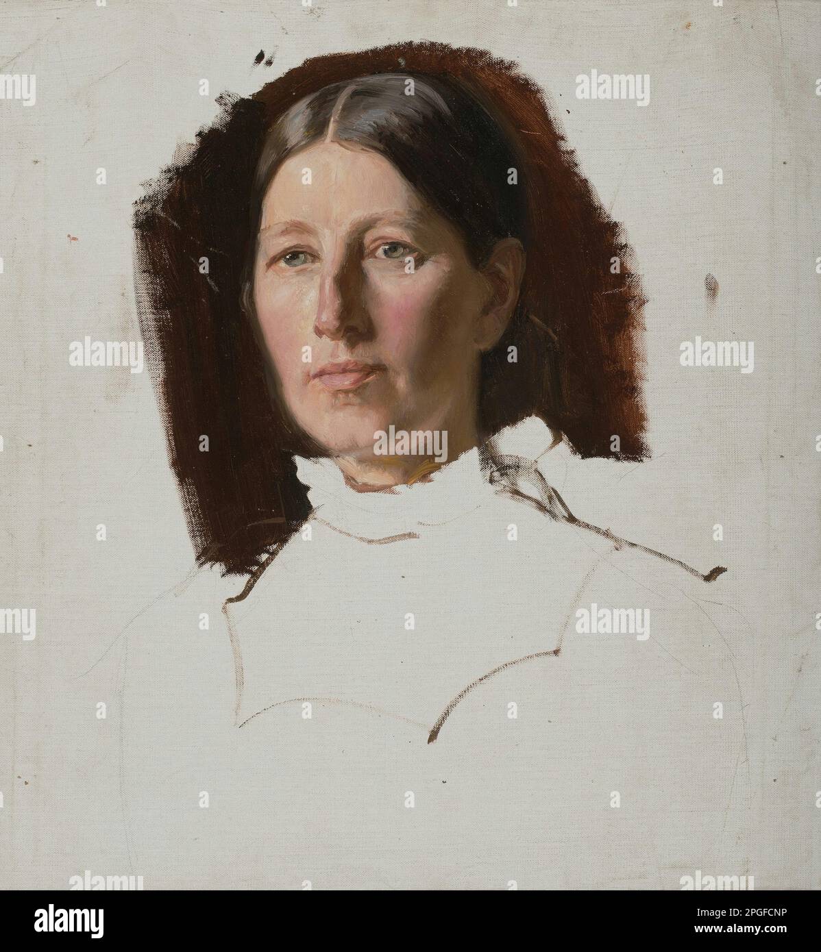 Portrait study of Anna Ancher for the painting Christmas Day 1900 ...