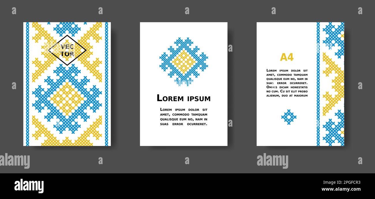 Ukrainian blue and yellow modern cover set. Poster, catalog, magazine ...