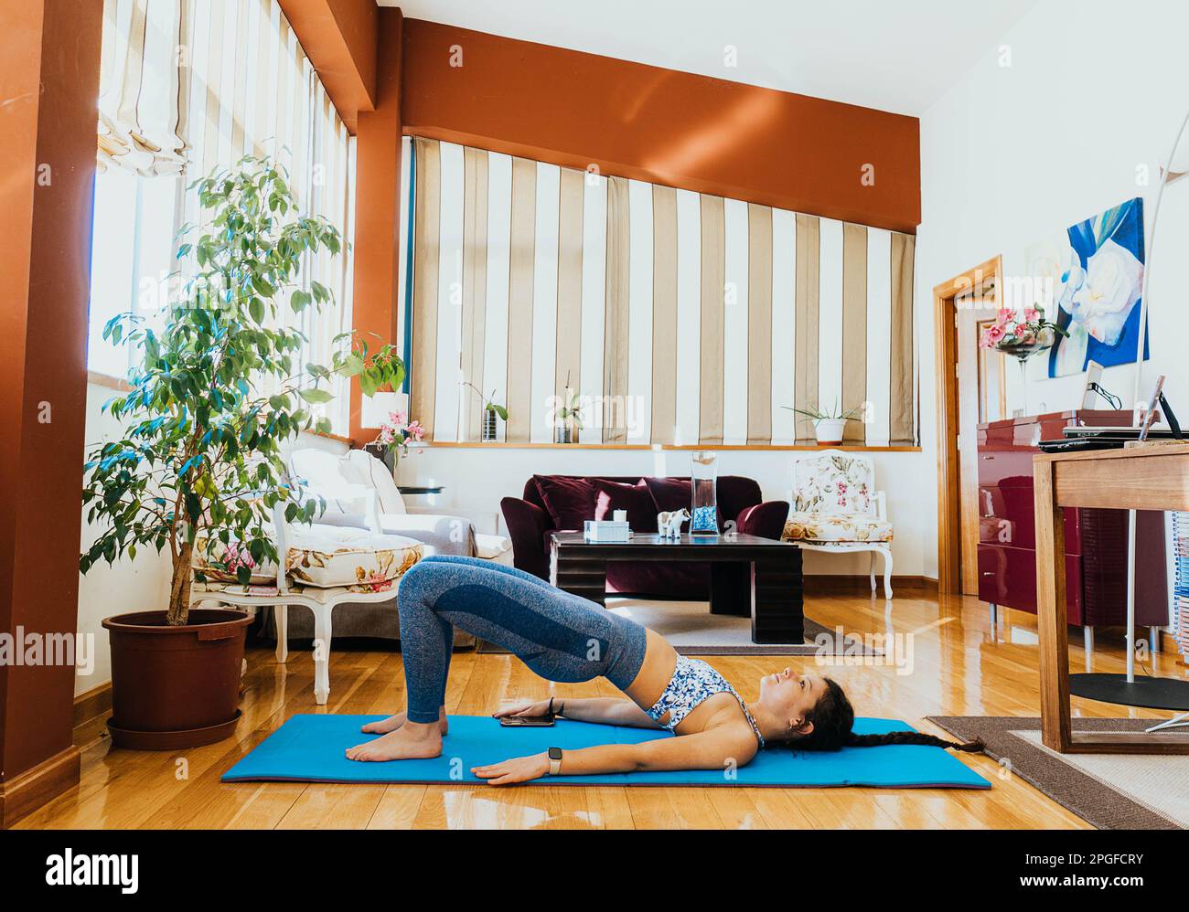 Girl doing exercises hi-res stock photography and images - Alamy