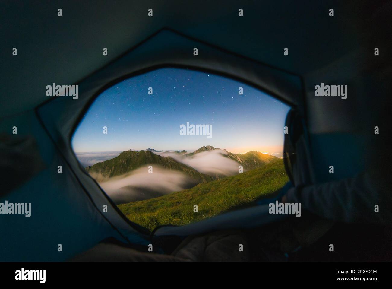 Night View From Inside Tent Stock Photo - Alamy