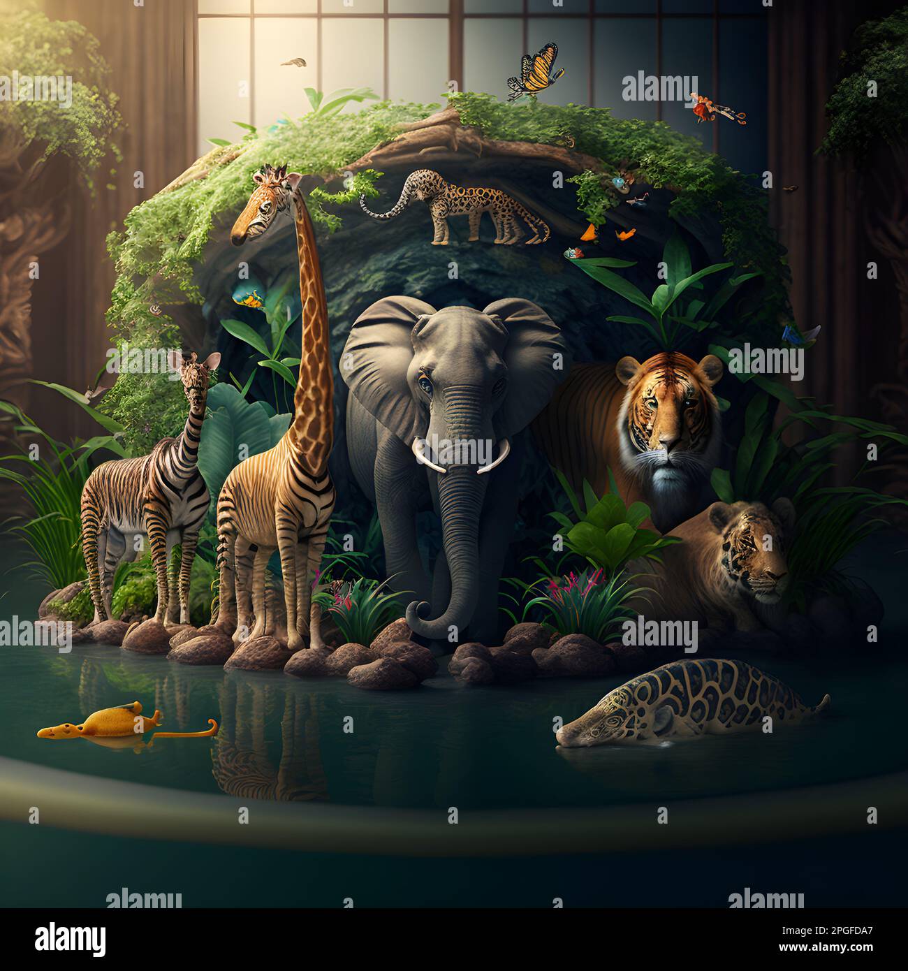 Tiger and lion hi-res stock photography and images - Alamy