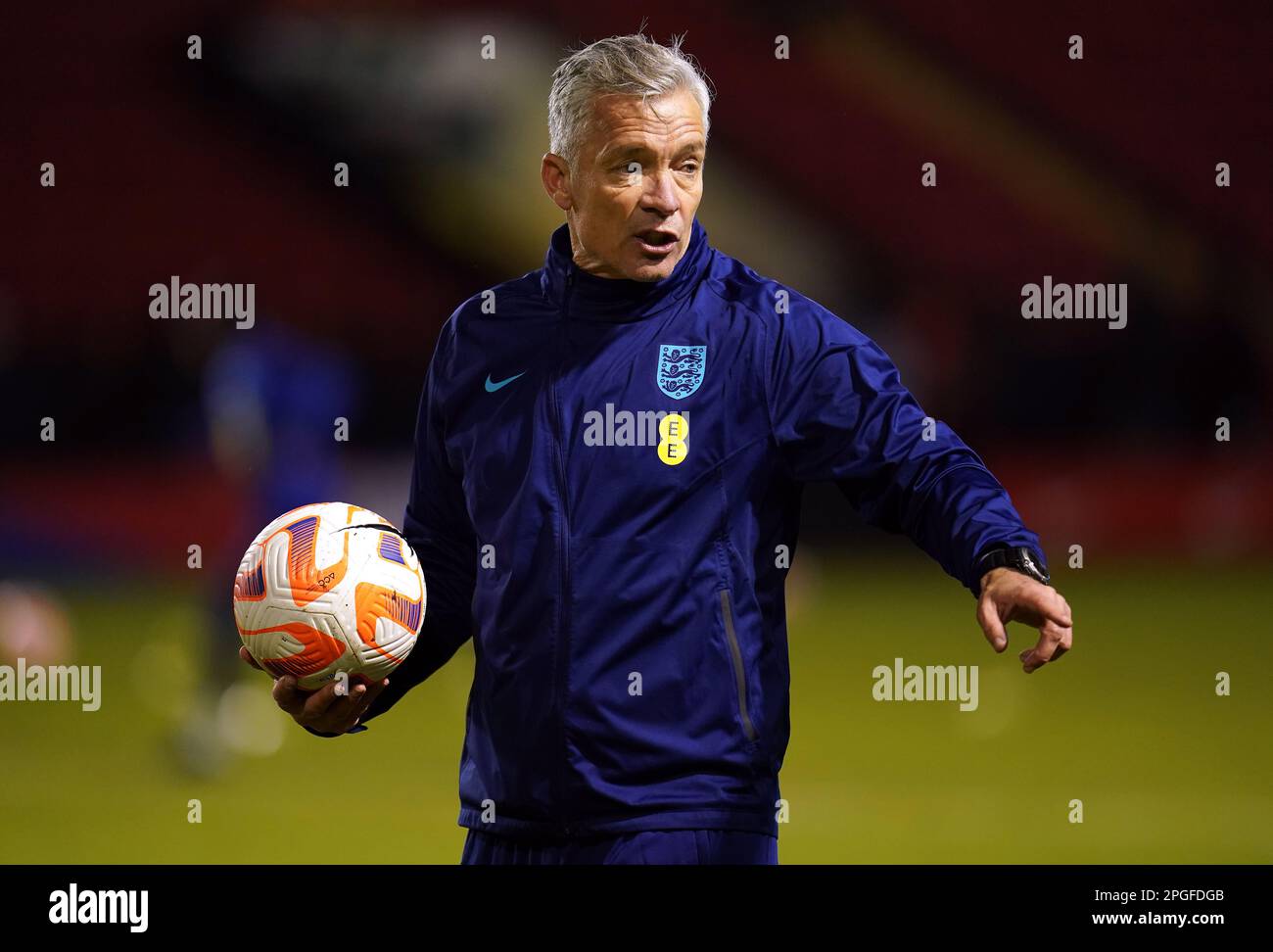 England coach Andy Edwards during the UEFA European Under-19 Championship Qualifying Group G ...