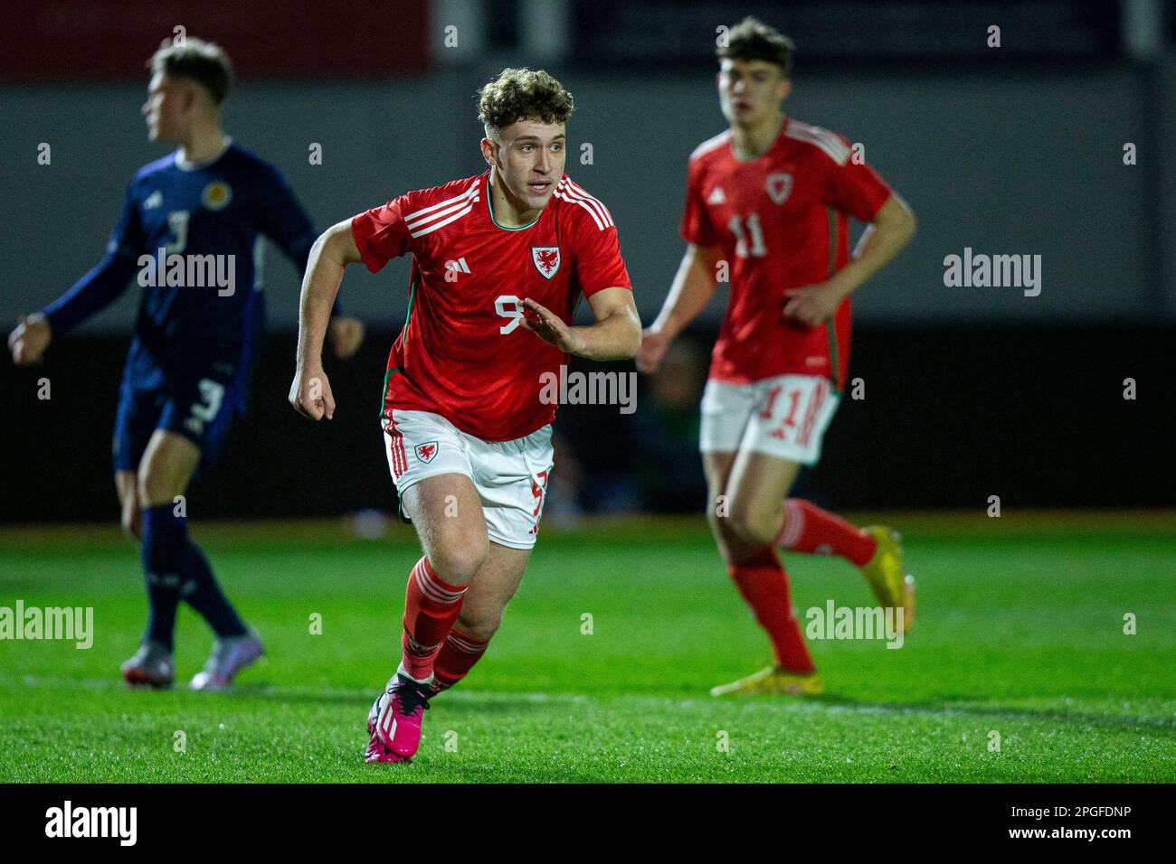 Newport, UK. 22nd Mar, 2023. Iwan Morgan of Wales celebrates scoring ...