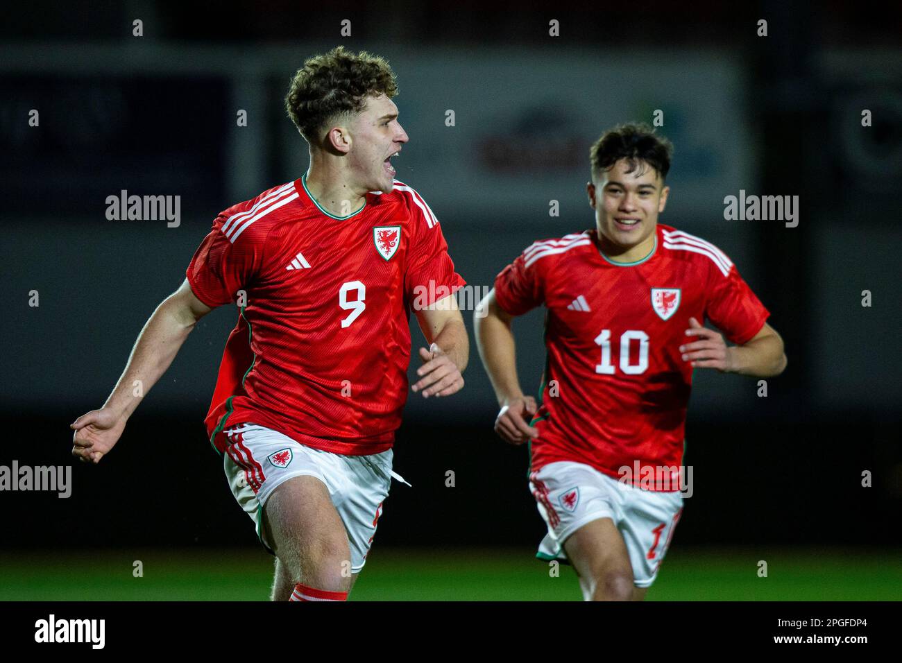 Newport, UK. 22nd Mar, 2023. Iwan Morgan of Wales celebrates scoring ...