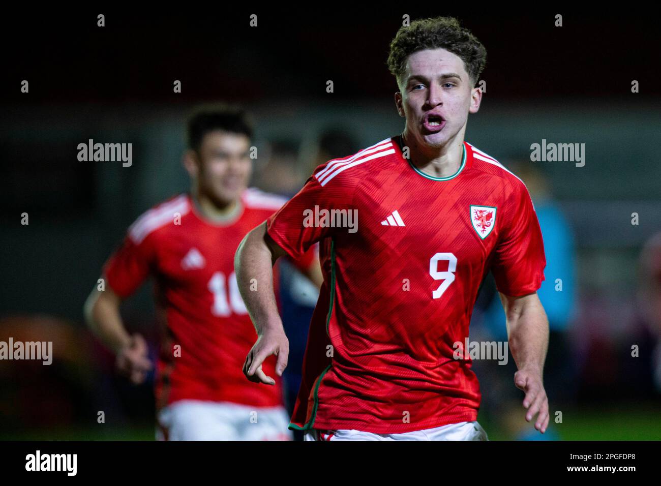 Newport, UK. 22nd Mar, 2023. Iwan Morgan of Wales celebrates scoring ...