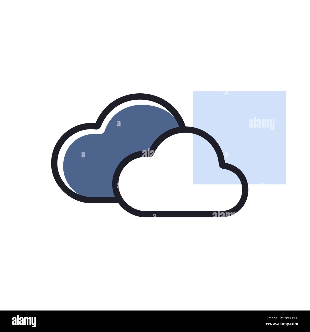 Two clouds vector icon. Meteorology sign. Graph symbol for travel ...