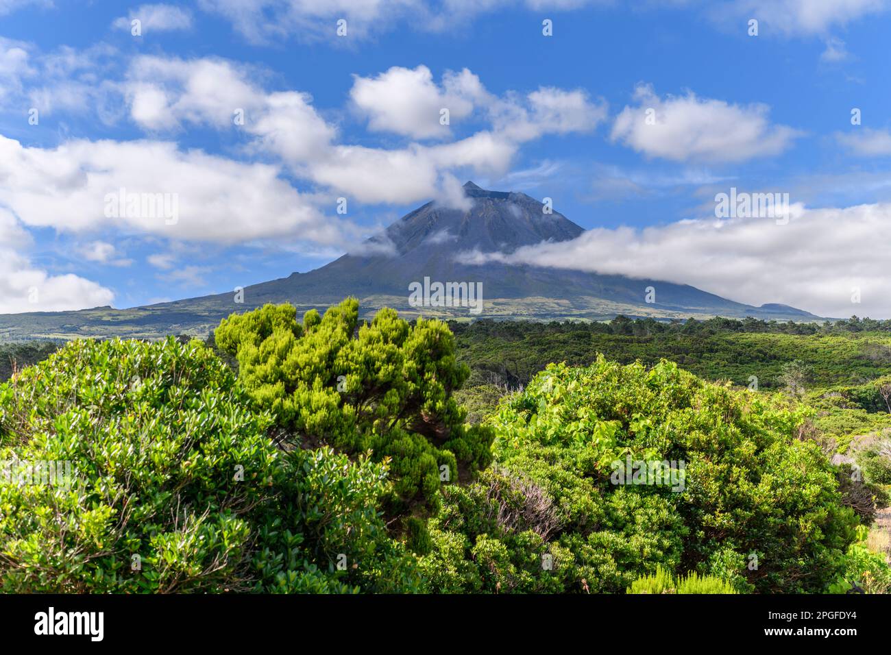 Pico volcano on Pico island, highest mountain in Portugal, Azores Stock ...
