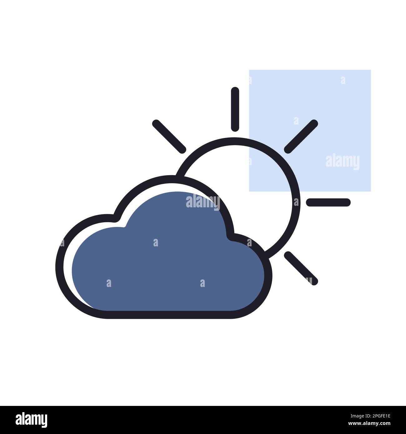 Sun and cloud vector icon. Meteorology sign. Graph symbol for travel ...