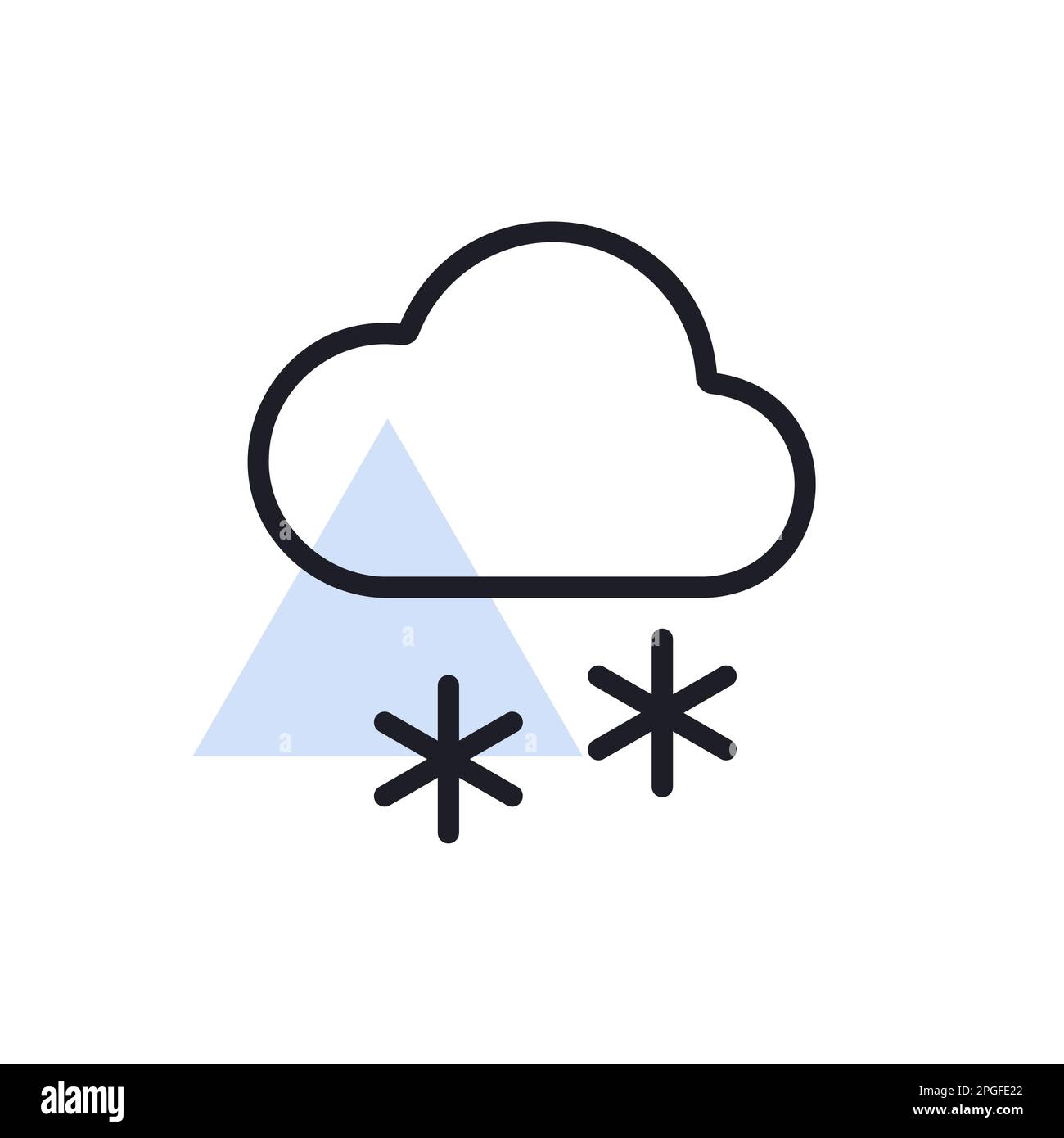 Cloud with snow vector icon. Meteorology sign. Graph symbol for travel ...