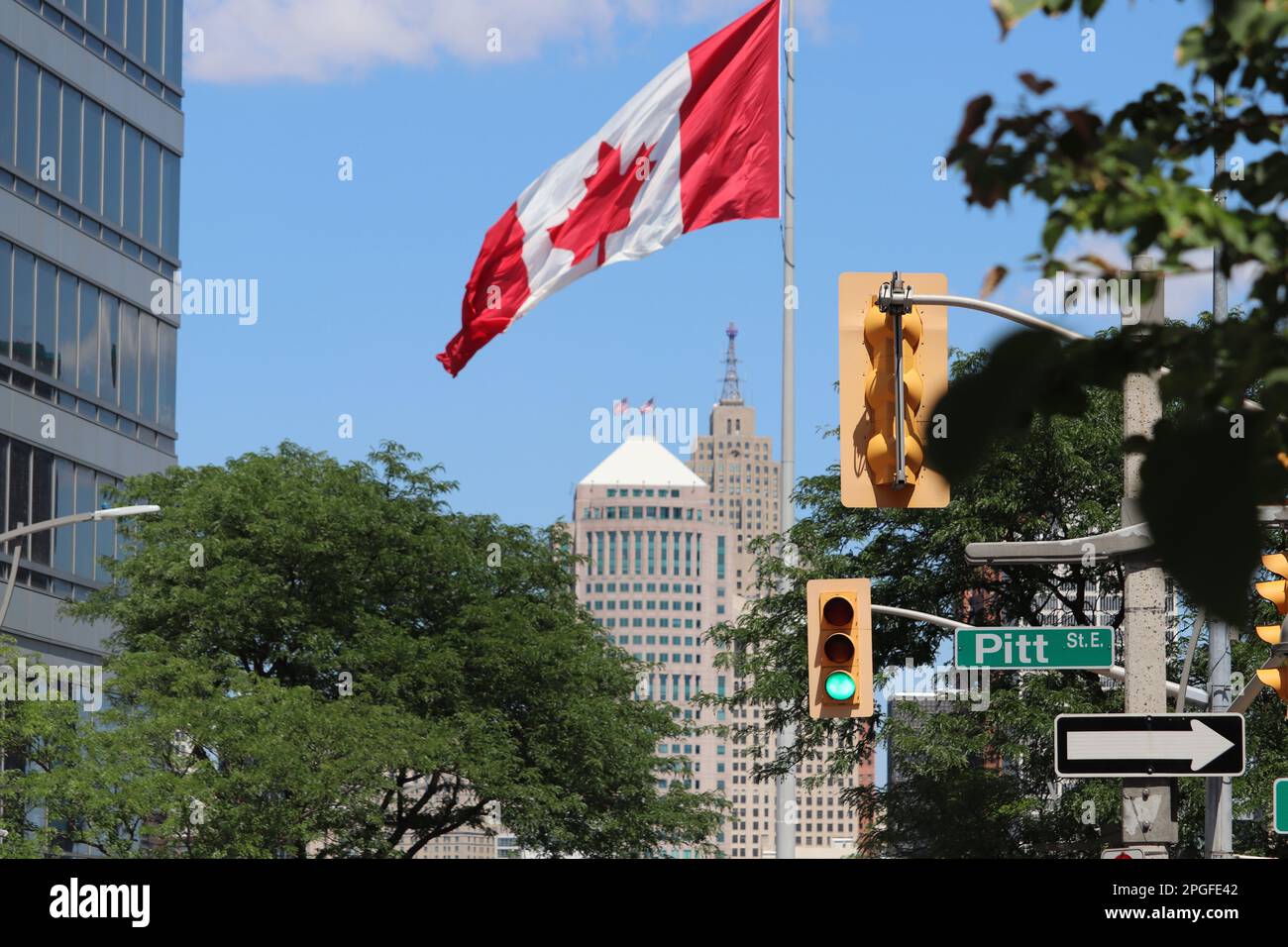 Waving canadian flag hi-res stock photography and images - Alamy