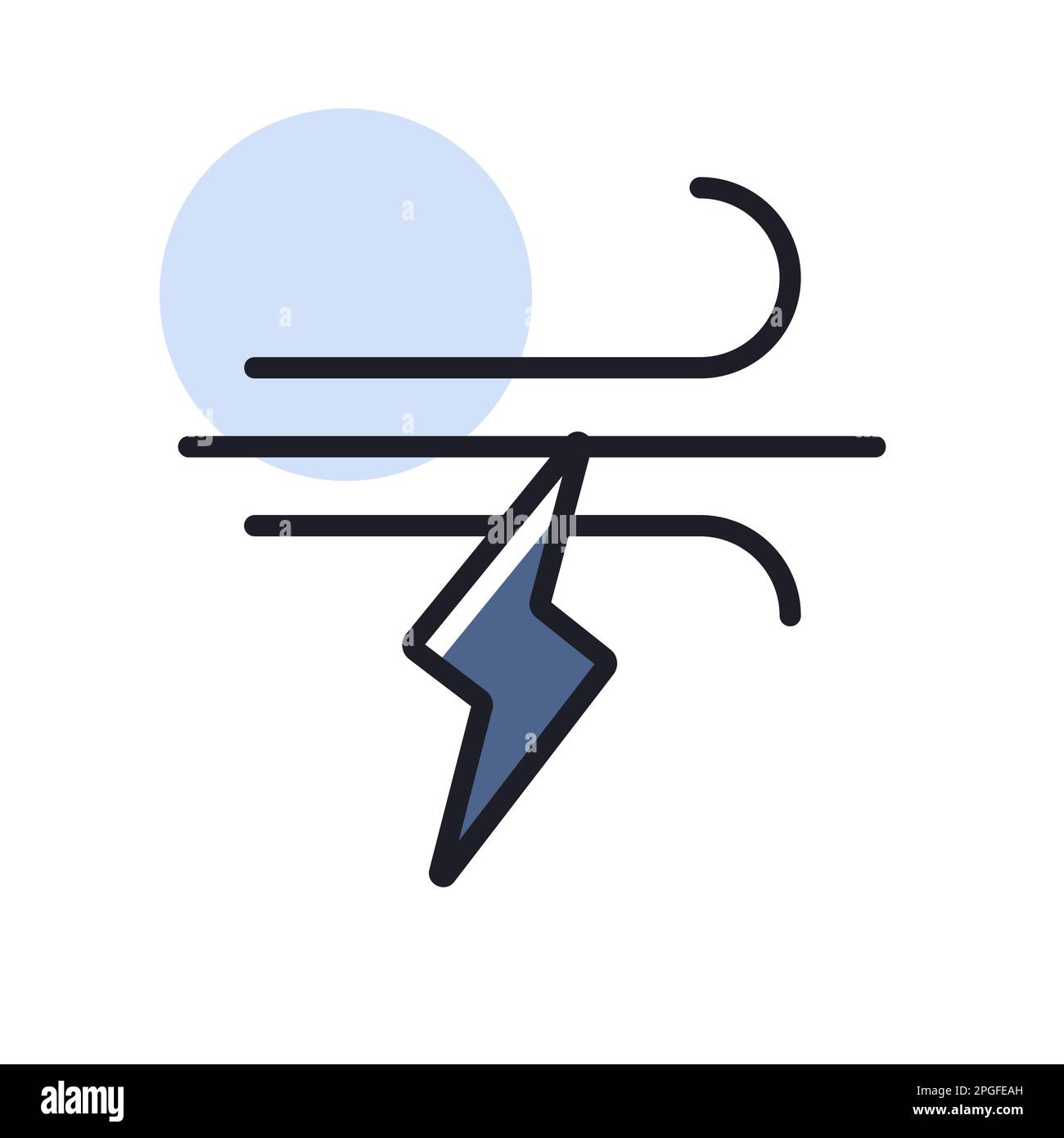 Wind lightning vector icon. Meteorology sign. Graph symbol for travel ...