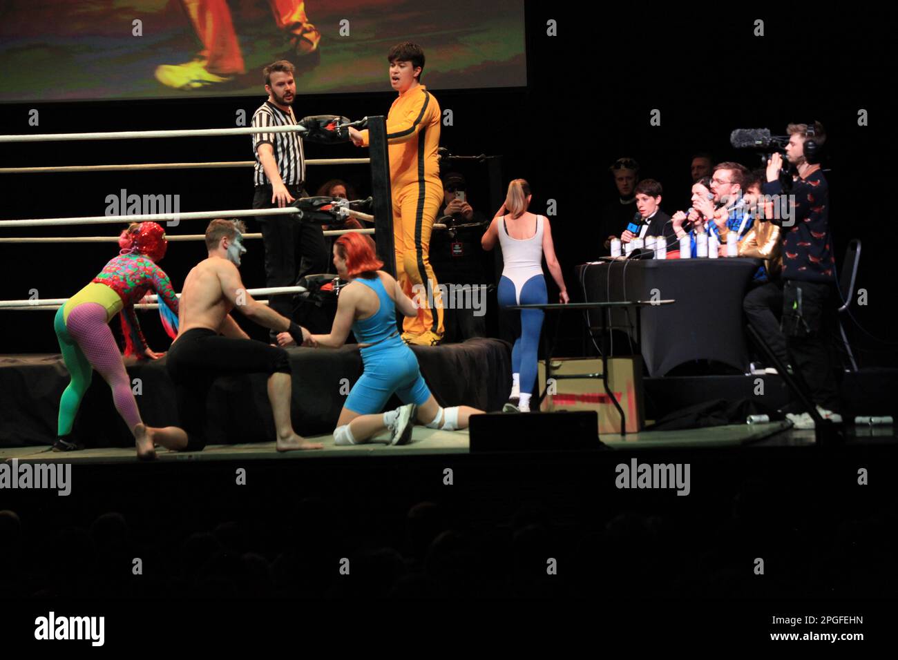 London, UK. Sarah Keyworth, Aisling Bea, Iain Stirling and Nish Kumar ...