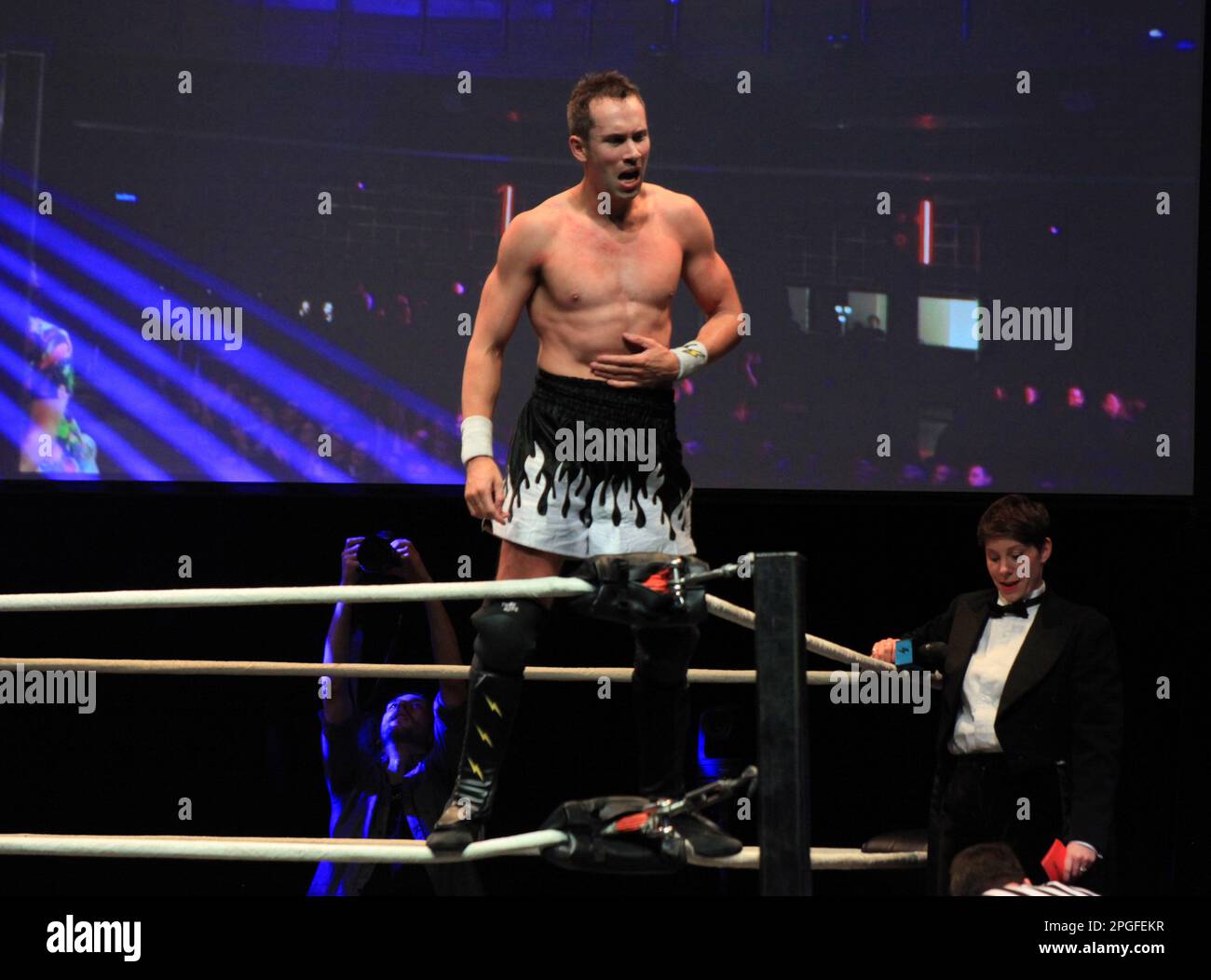 London, UK. Max Olesker in Max and Ivan’s The Wrestling. Just For ...