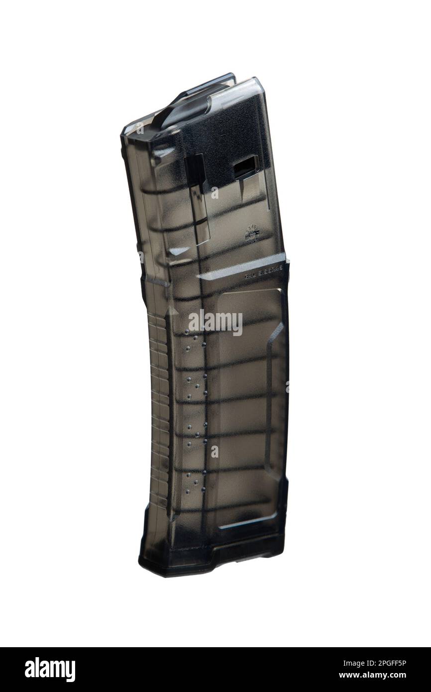 Assault rifle magazine. Modern plastic clip for an automatic carbine ...