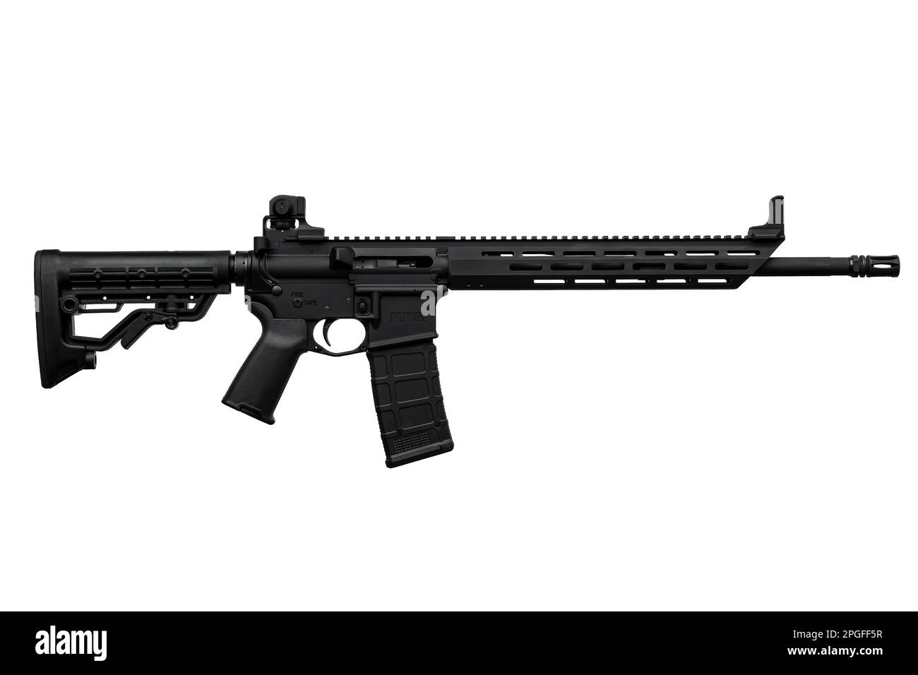 Modern automatic rifle isolated on white background. Weapons for police ...