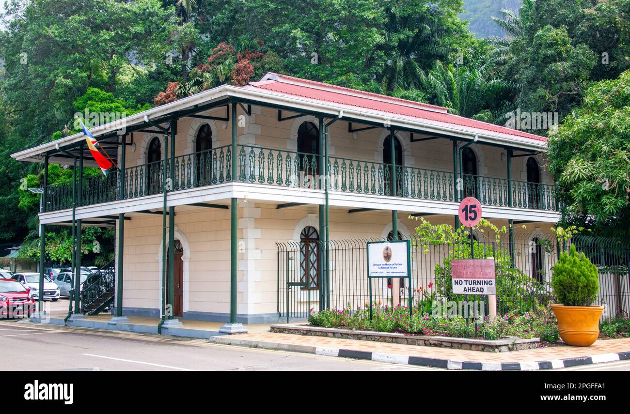 Office of the Mayor of Victoria Mahe Seychelles Stock Photo - Alamy
