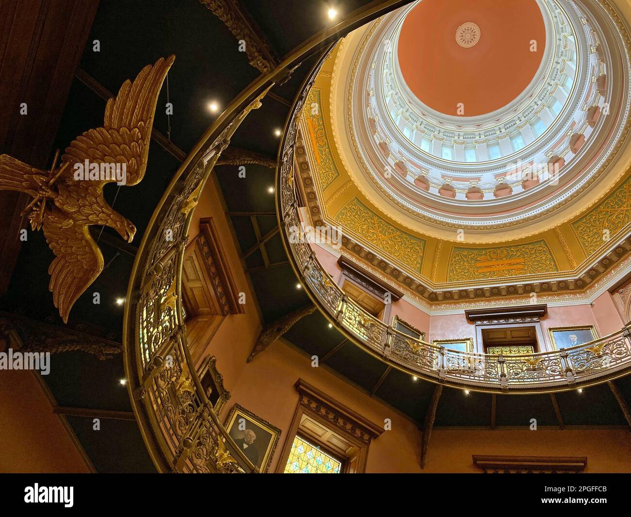 The rotunda at New Jersey's statehouse, along with new lighting, has ...