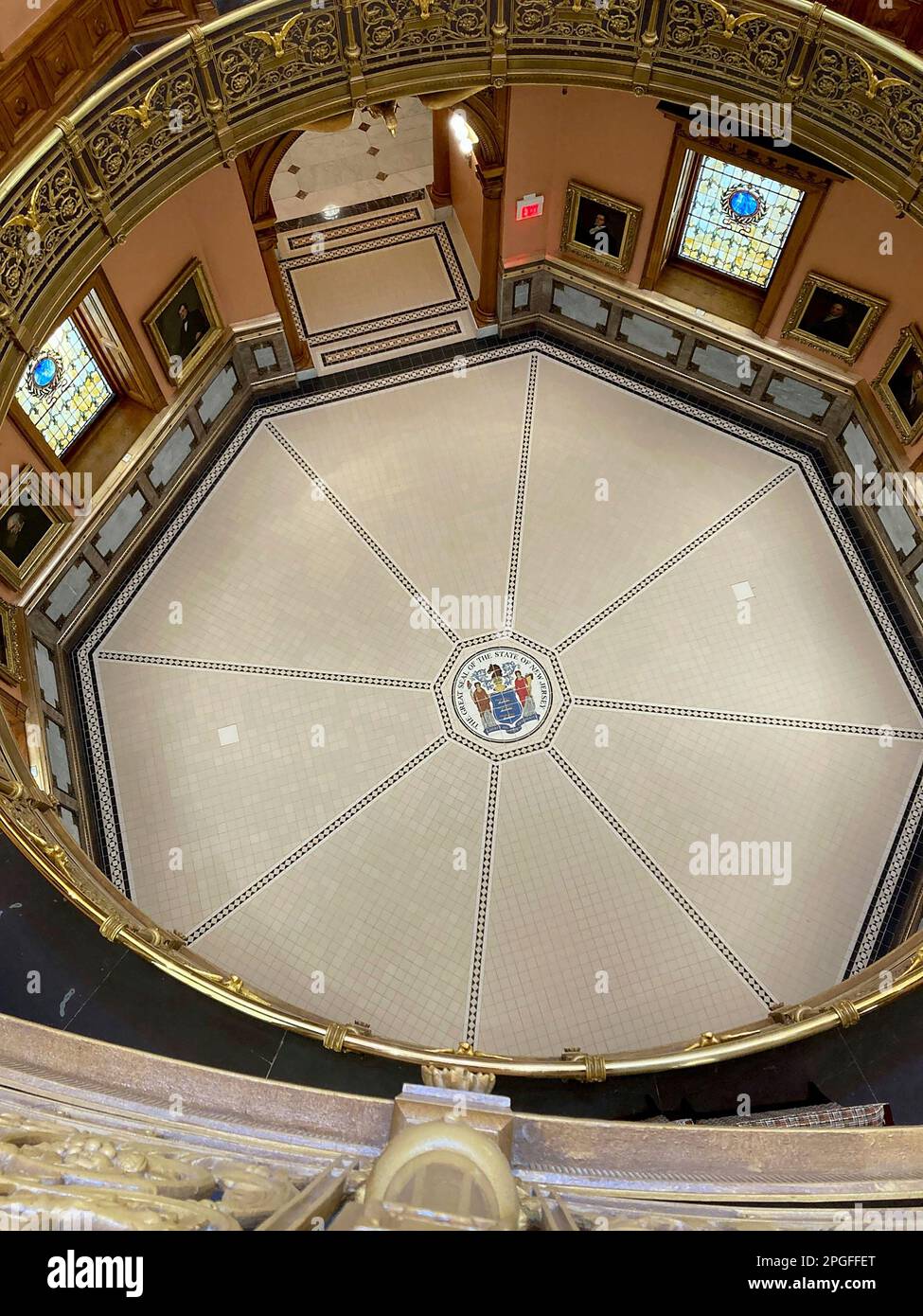 The rotunda at New Jersey's statehouse, along with new lighting, has ...