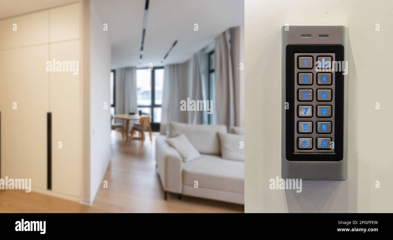 Digital door lock security systems for access protection of hotel, apartment door. Electronic ...