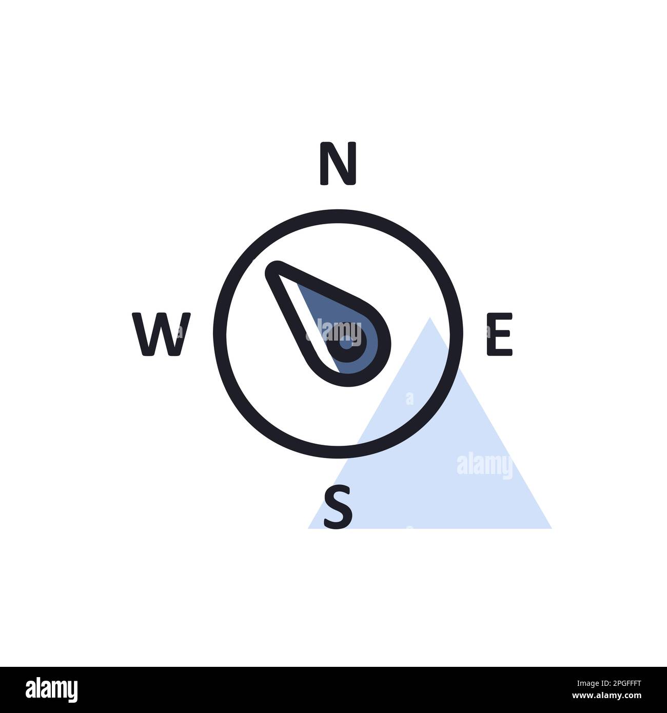 Compass wind rose vector icon. Direction northwest. Meteorology sign ...