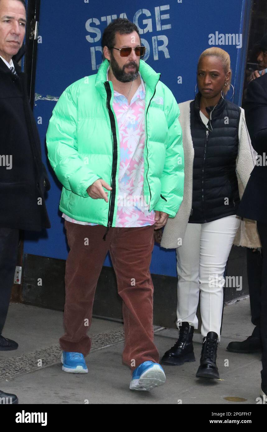New York, NY, USA. 23rd Mar, 2023. Adam Sandler seen at Good Morning ...