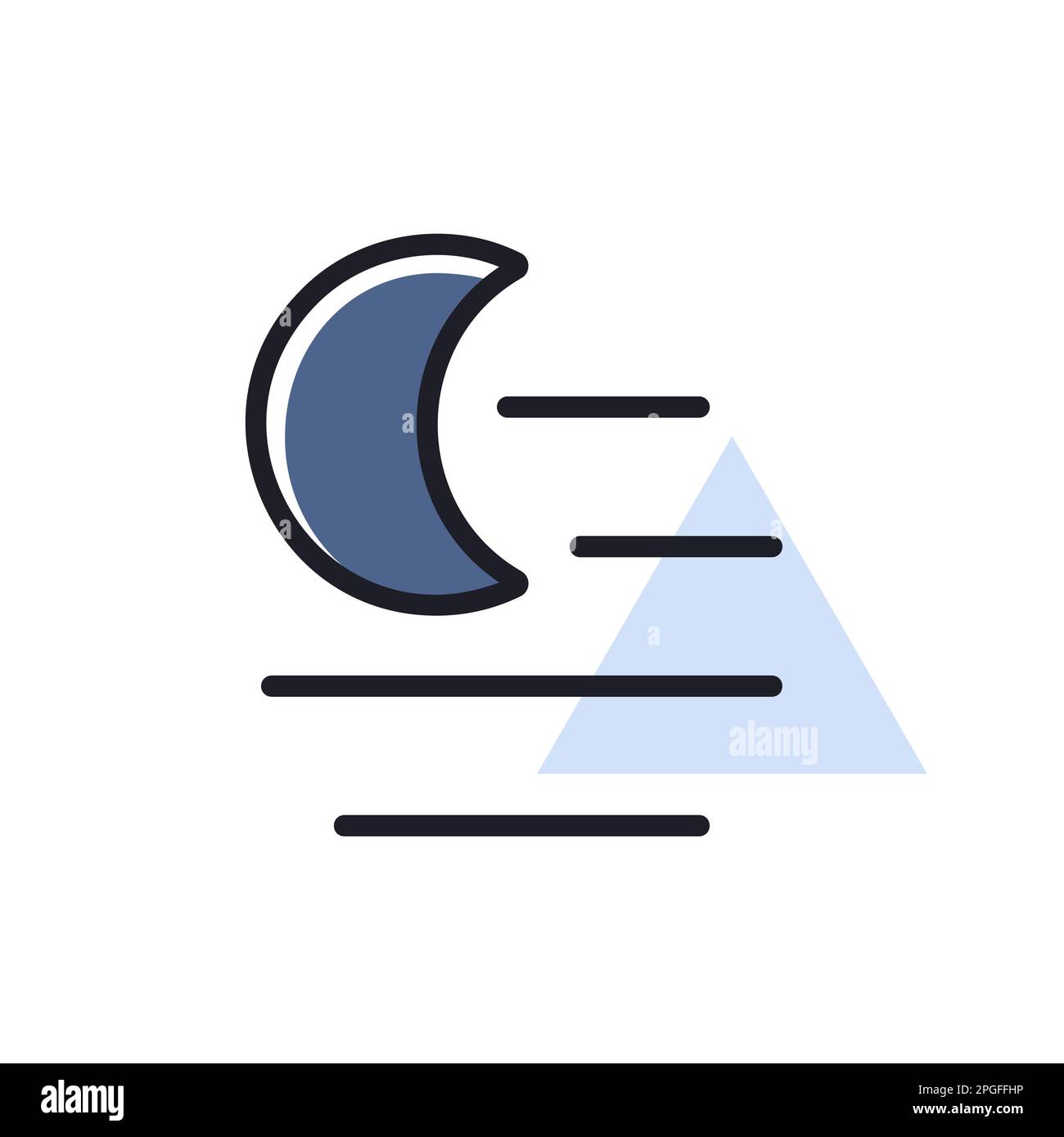 Fog night vector icon. Meteorology sign. Graph symbol for travel ...