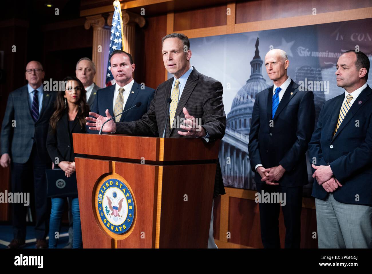 UNITED STATES - MARCH 22: Rep. Scott Perry, R-Pa., conducts a news ...