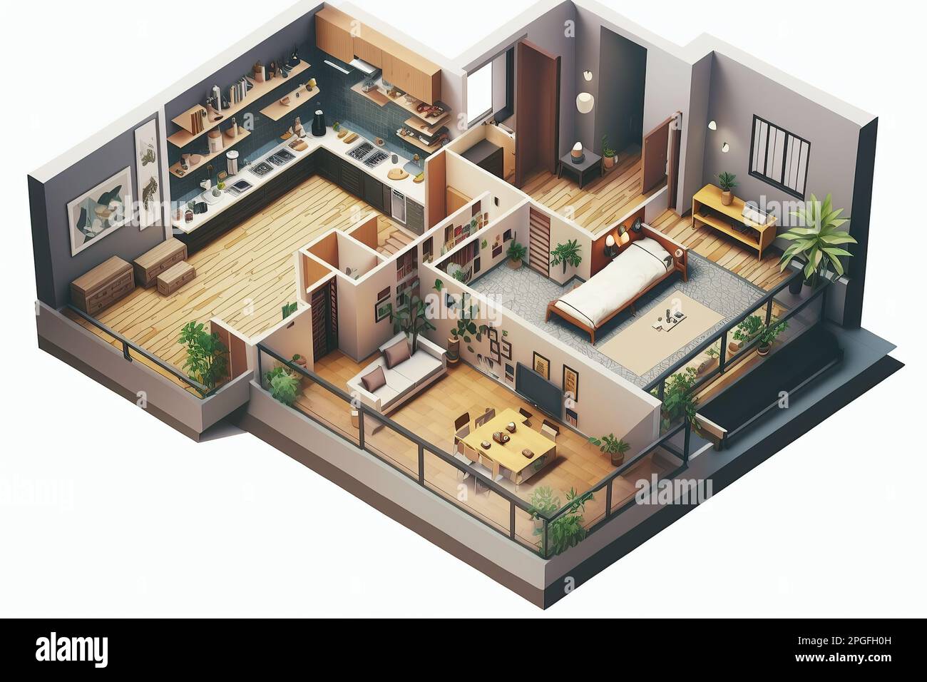 Floor plan top view 3d Cut Out Stock Images & Pictures - Alamy