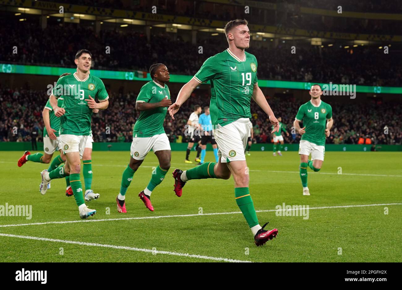 Republic of Ireland's Evan Ferguson celebrates scoring his sides second ...