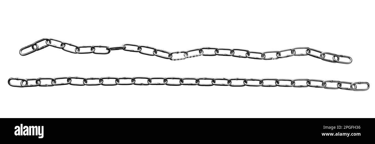 Two Metal chains isolated on white background Stock Photo - Alamy