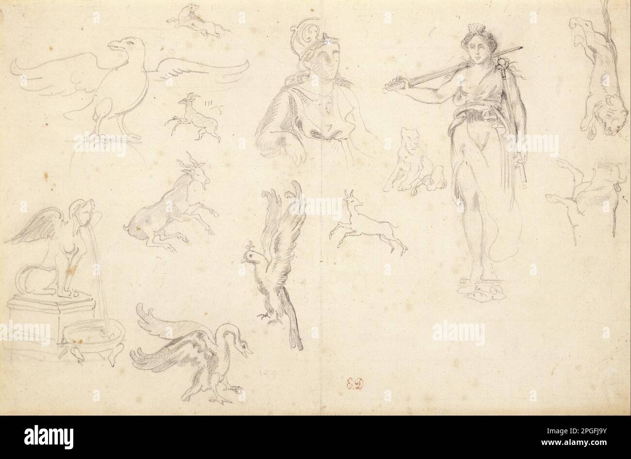 Animal and Figure Studies 1798/1863 by Eugene Delacroix Stock Photo - Alamy