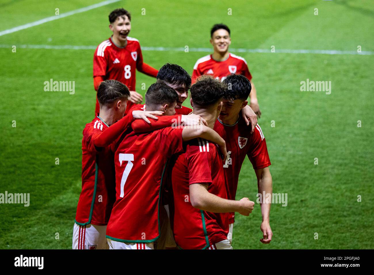 Newport, UK. 22nd Mar, 2023. Iwan Morgan of Wales celebrates scoring ...