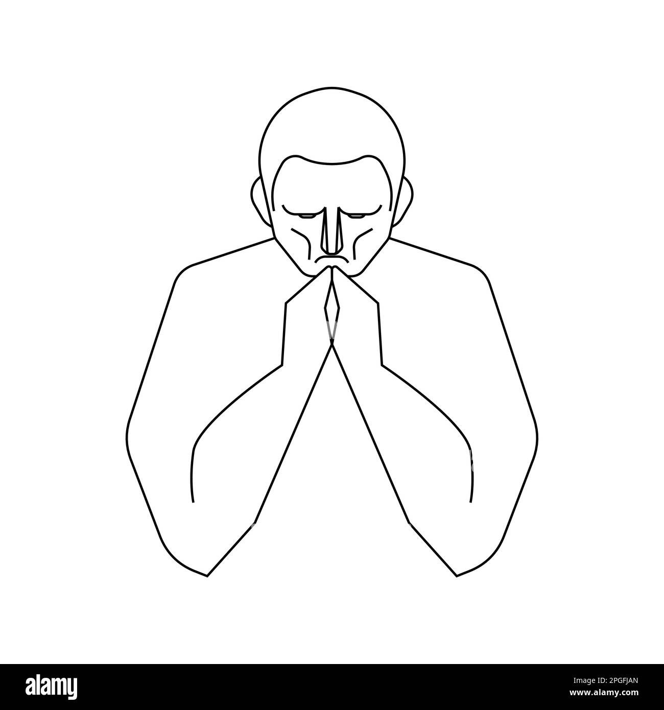 Man is praying. man prayer. Vector illustration Stock Vector Image ...