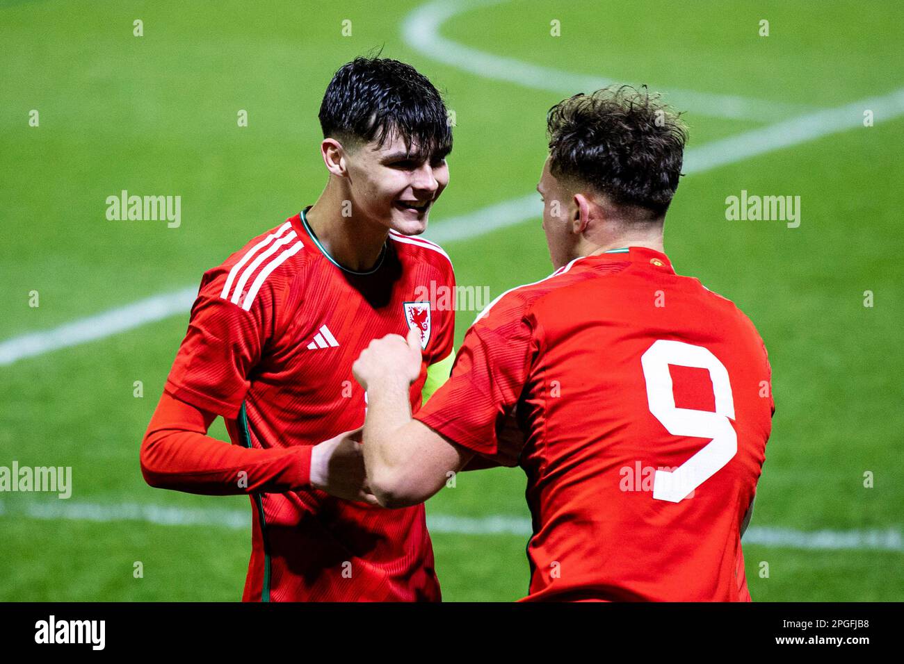 Newport, UK. 22nd Mar, 2023. Iwan Morgan of Wales celebrates scoring ...