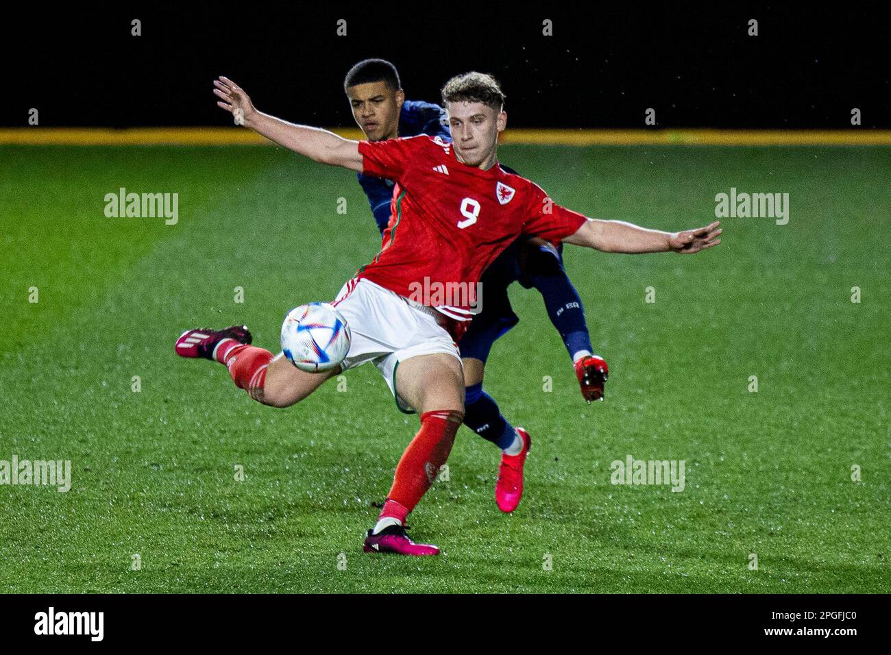Newport, UK. 22nd Mar, 2023. Iwan Morgan of Wales with a shot on goal ...