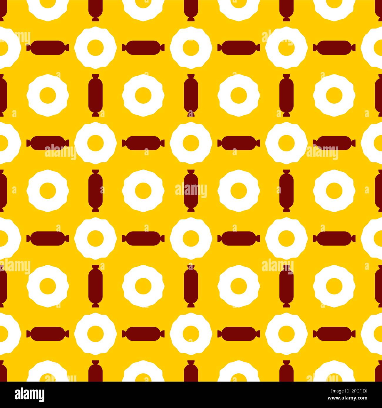 Egg and sausage pattern seamless. Fried egg and bacon background ...