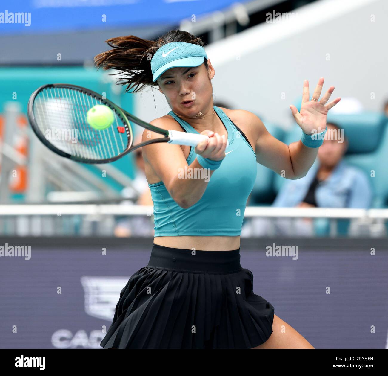 MIAMI GARDENS, FLORIDA - MARCH 22: Bianca Andreescu of Canada defeats ...