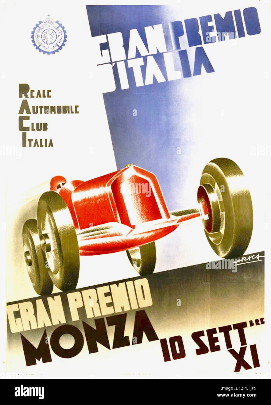 Vintage Poster - Italian Grand Prix Monza Grand Prix Vintage Ad - 1933 ...