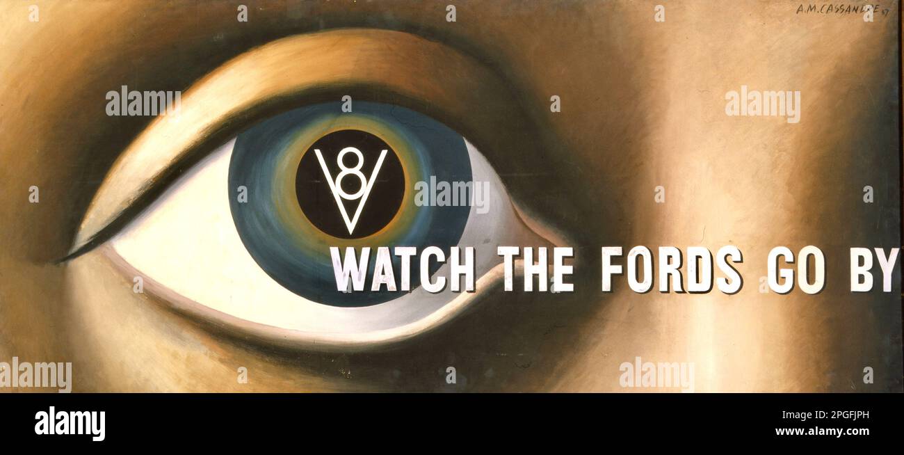 A M Cassandre - Watch the Fords Go By - Poster for Ford Motor Company ...