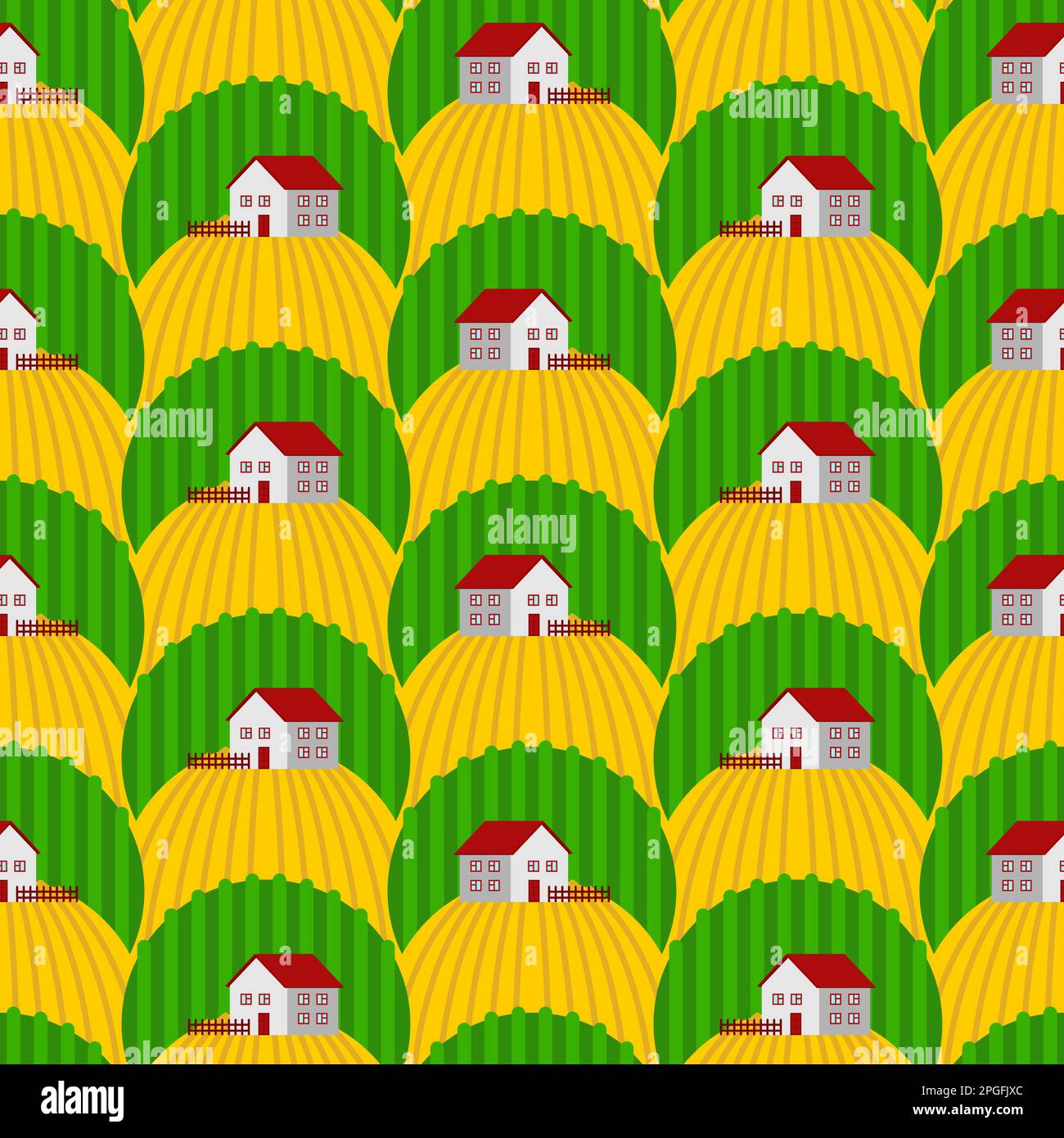Farm and Fields pattern seamless. Ranch and arable land background ...
