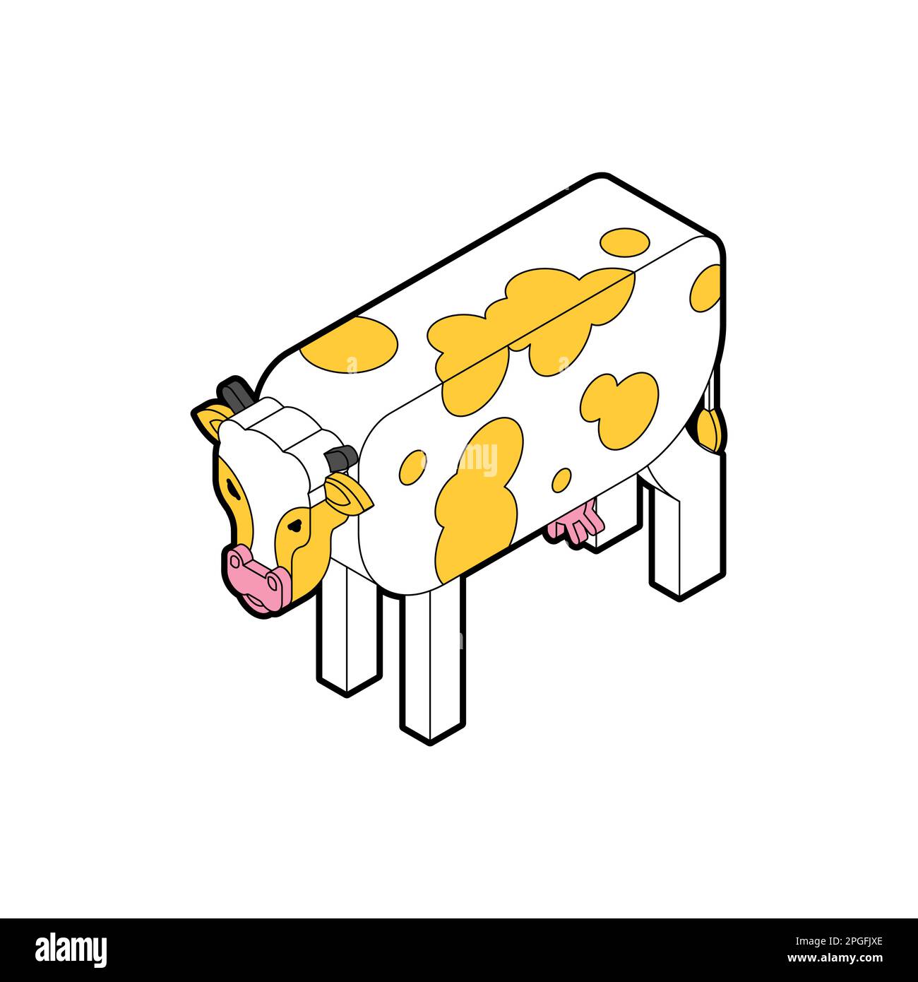 Cow isometric style isolated. Vector illustration Stock Vector Image ...
