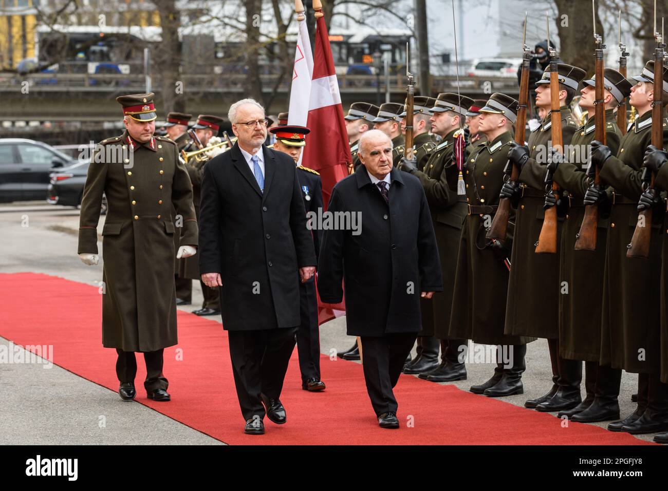 RIGA, LATVIA. 22nd March 2023. Official welcoming of H.E. Dr George ...