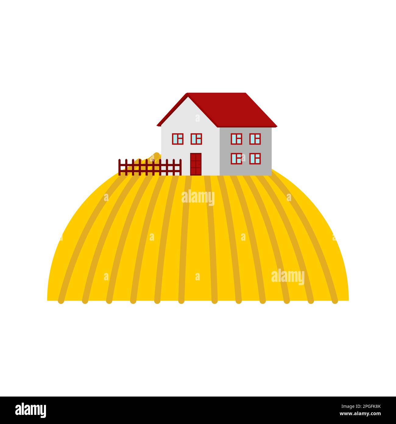 Vintage farm fields illustration Stock Vector Images - Alamy