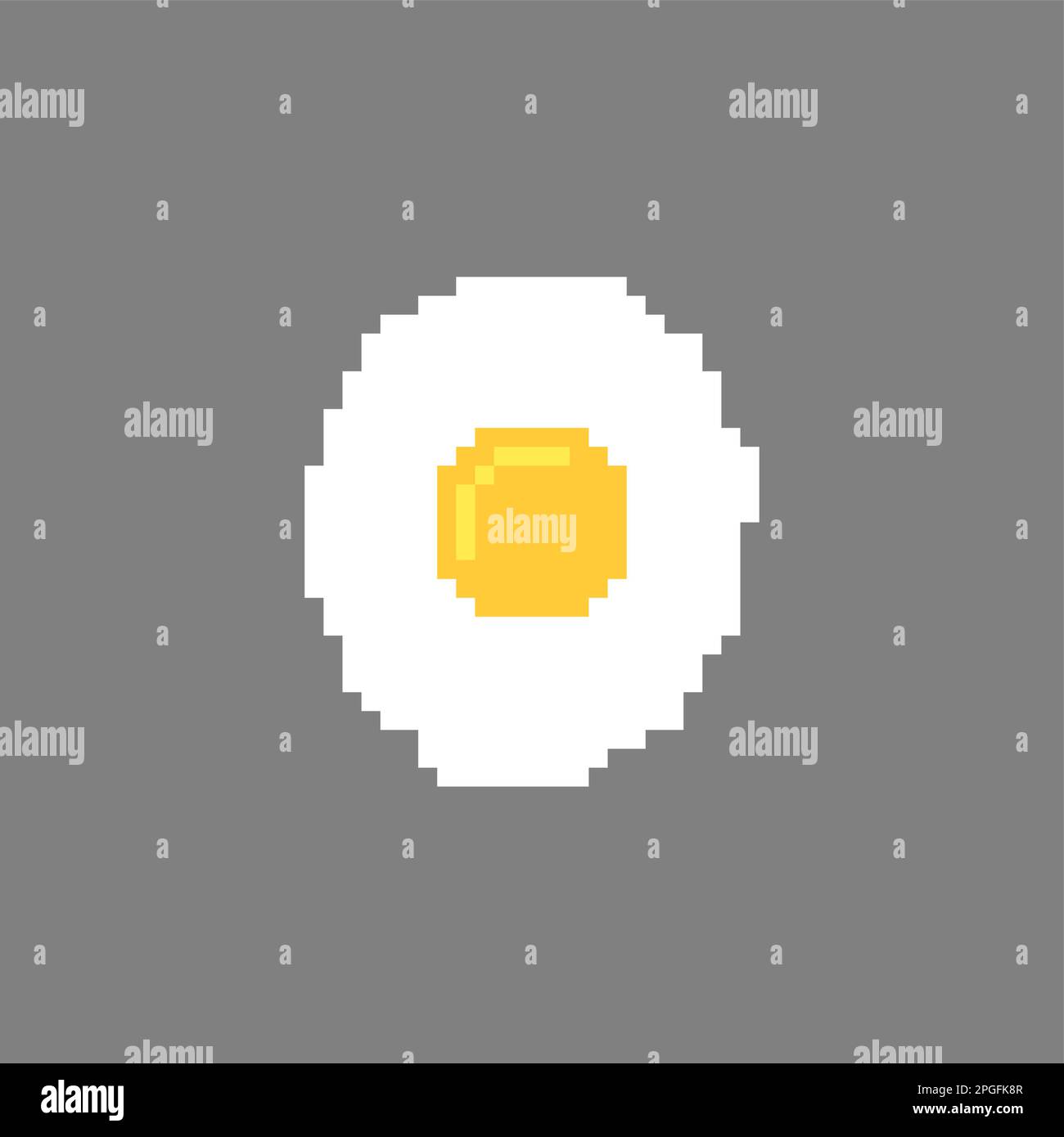 8 bit Fried egg pixel art. pixelated breakfast concept Stock Vector ...