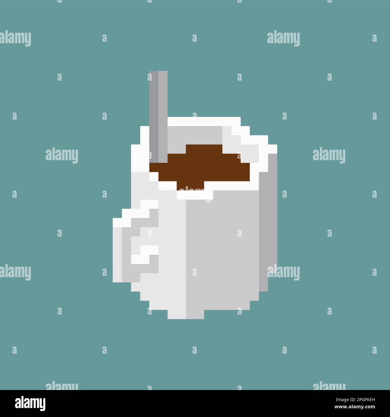 Cup of coffee pixel art. 8 bit food Stock Vector Image & Art - Alamy