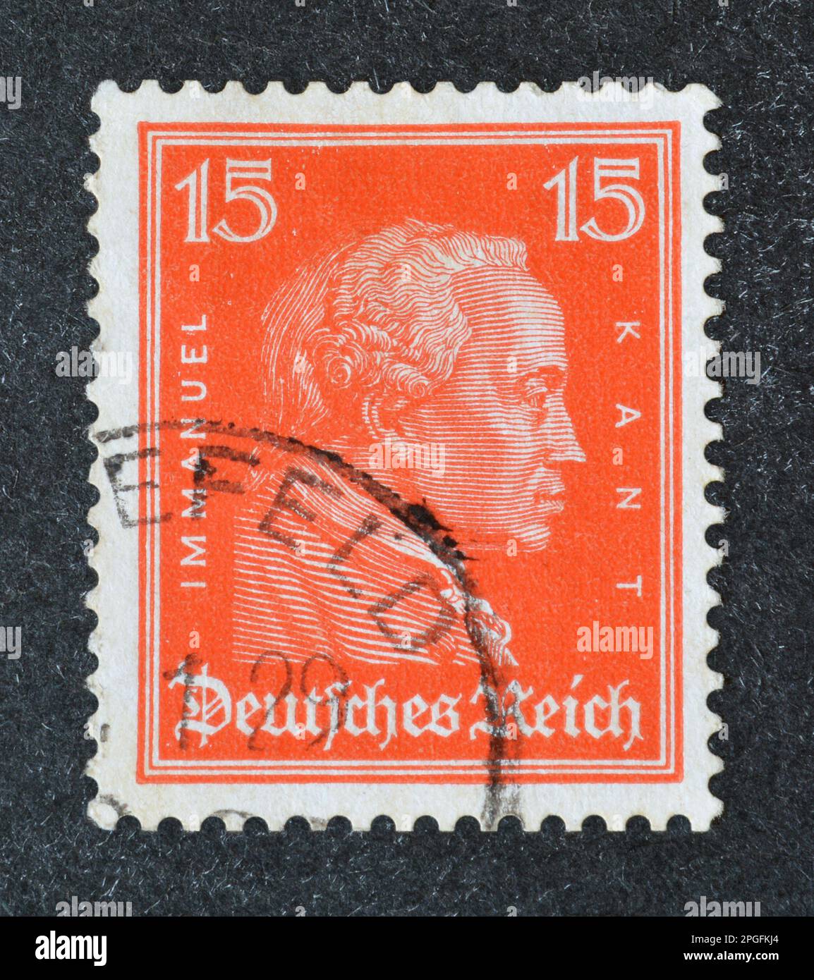 Cancelled postage stamp printed by Germany, Realm, that shows portrait ...
