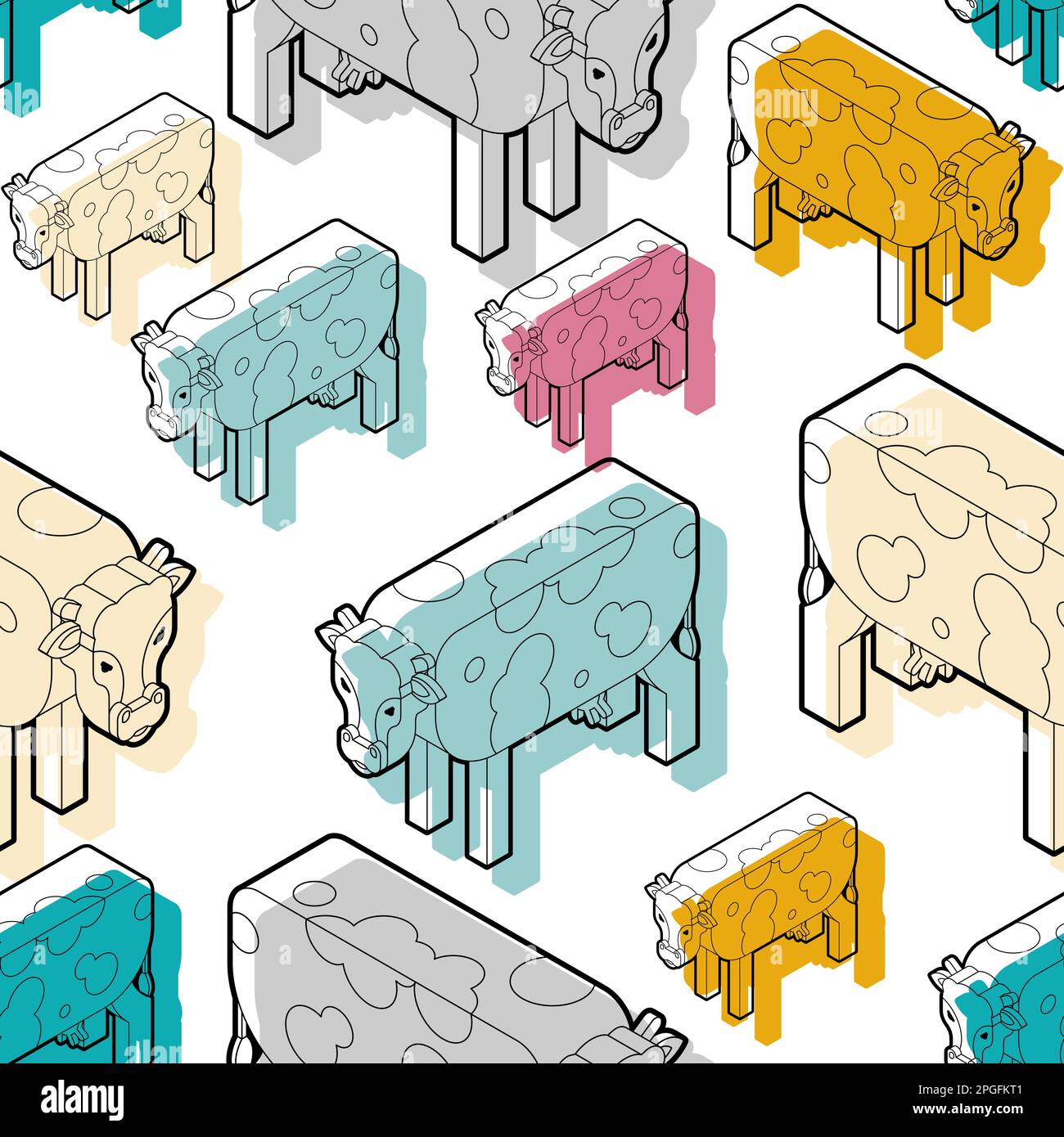 Cow pattern seamless. Cows background. Baby fabric texture Stock Vector ...