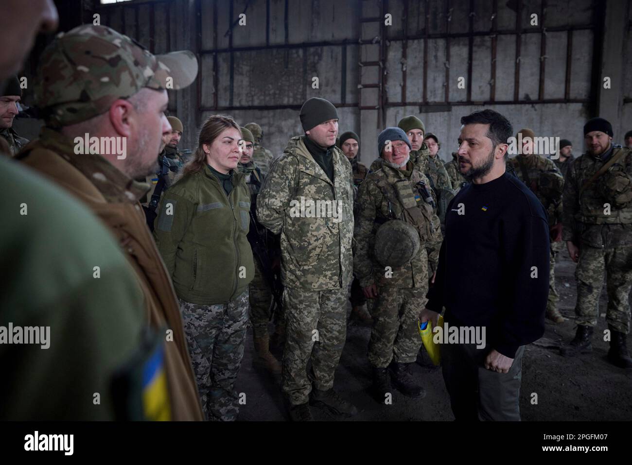 Bakhmut, Ukraine. 22nd Mar, 2023. Ukrainian President Volodymyr ...