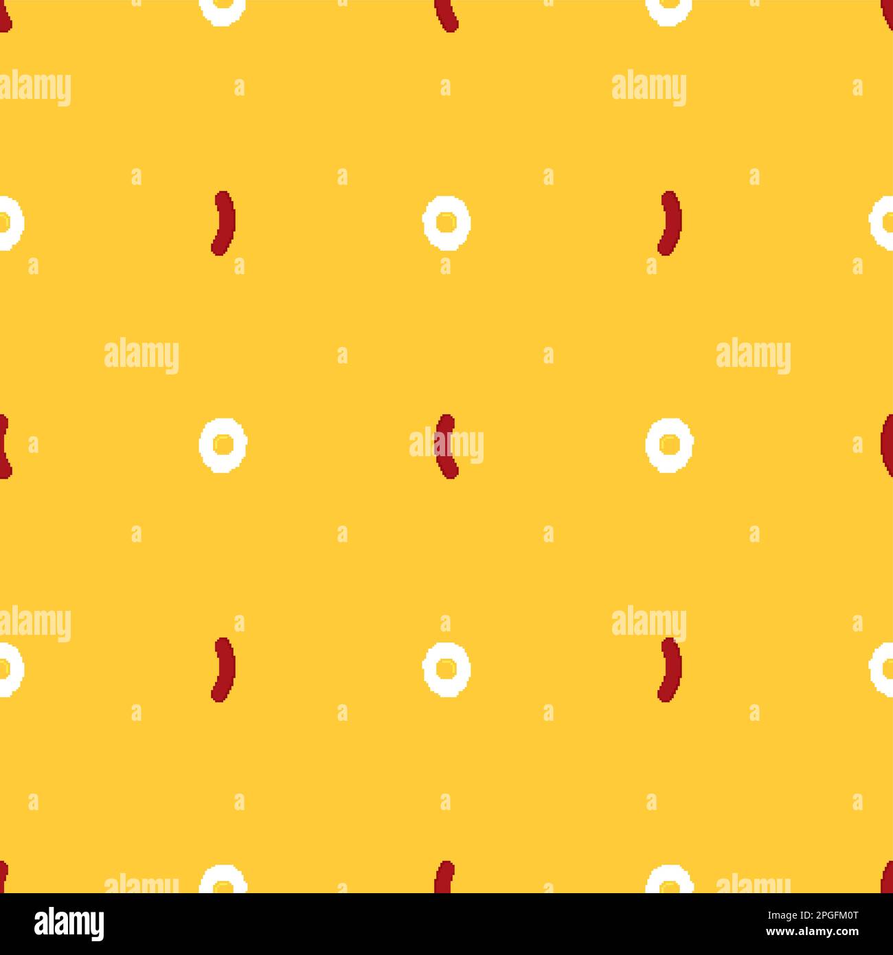 Egg and sausage pixel art pattern seamless. 8 bit Fried egg and bacon ...