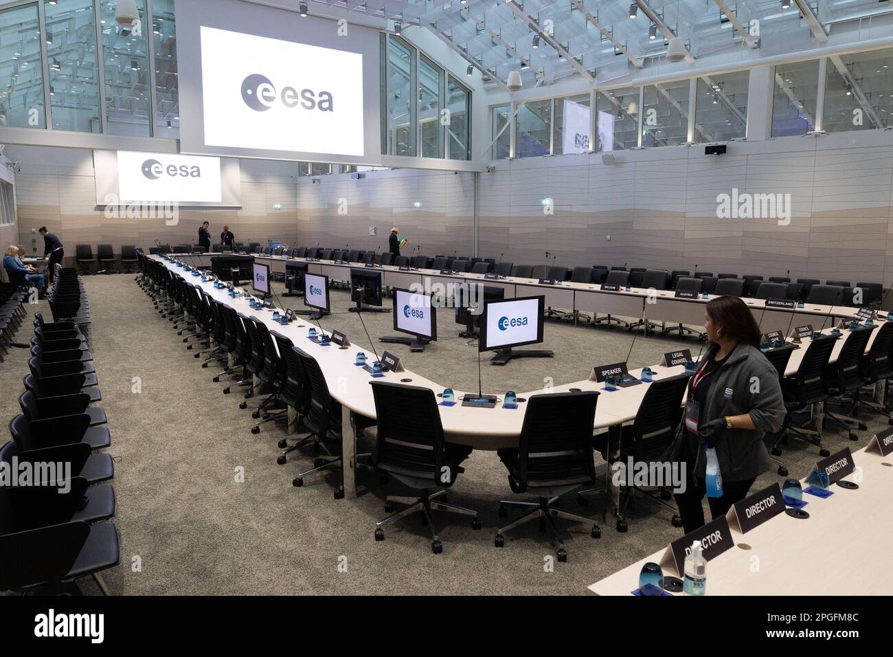 Paris, France. 22nd Mar, 2023. View of the ESA Building during the Inauguration of the ESA ...